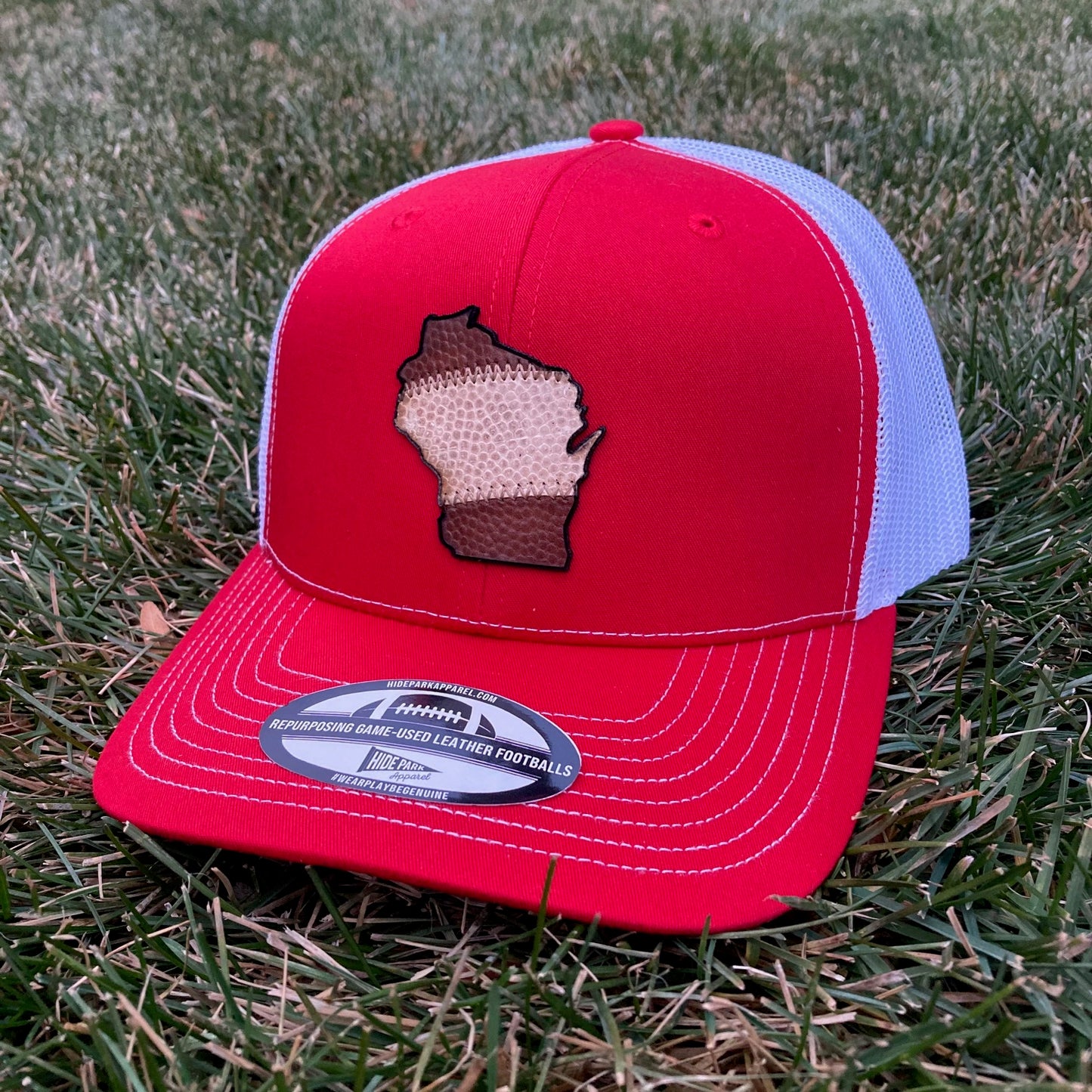 The Wisconsin Stripe Football Leather Hat – Hide Park Apparel